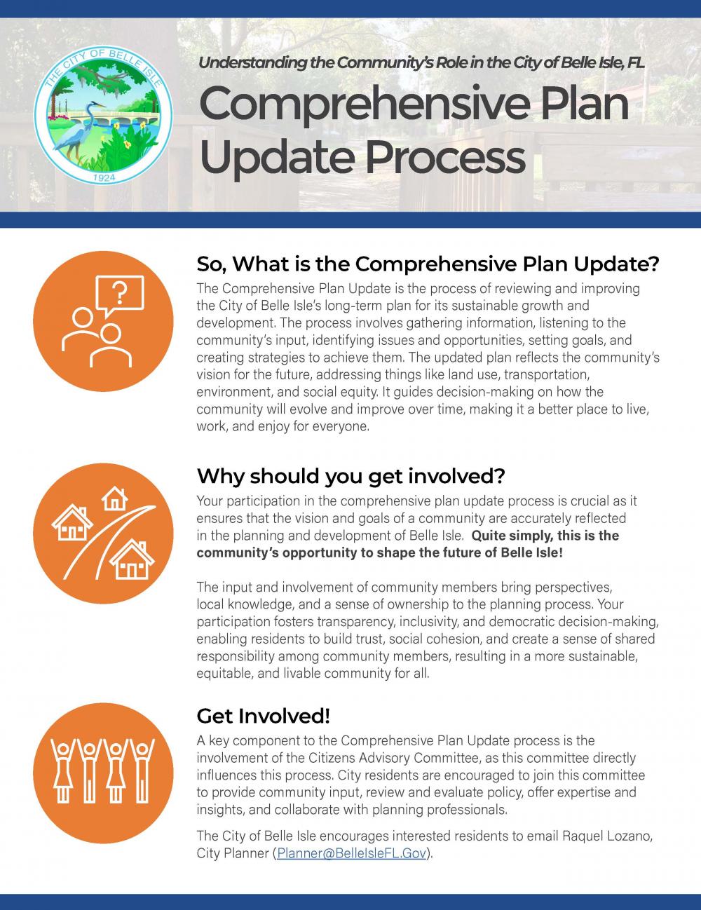 So, What is a Comprehensive Plan Update? Take the Survey. | Belle Isle, FL